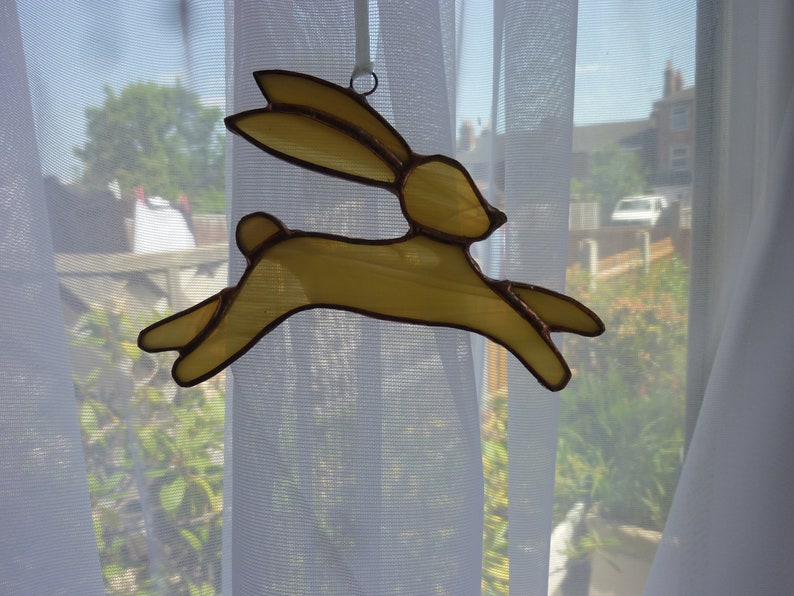 Rabbit suncatcherBunny suncatcherHare suncatcher. | Etsy