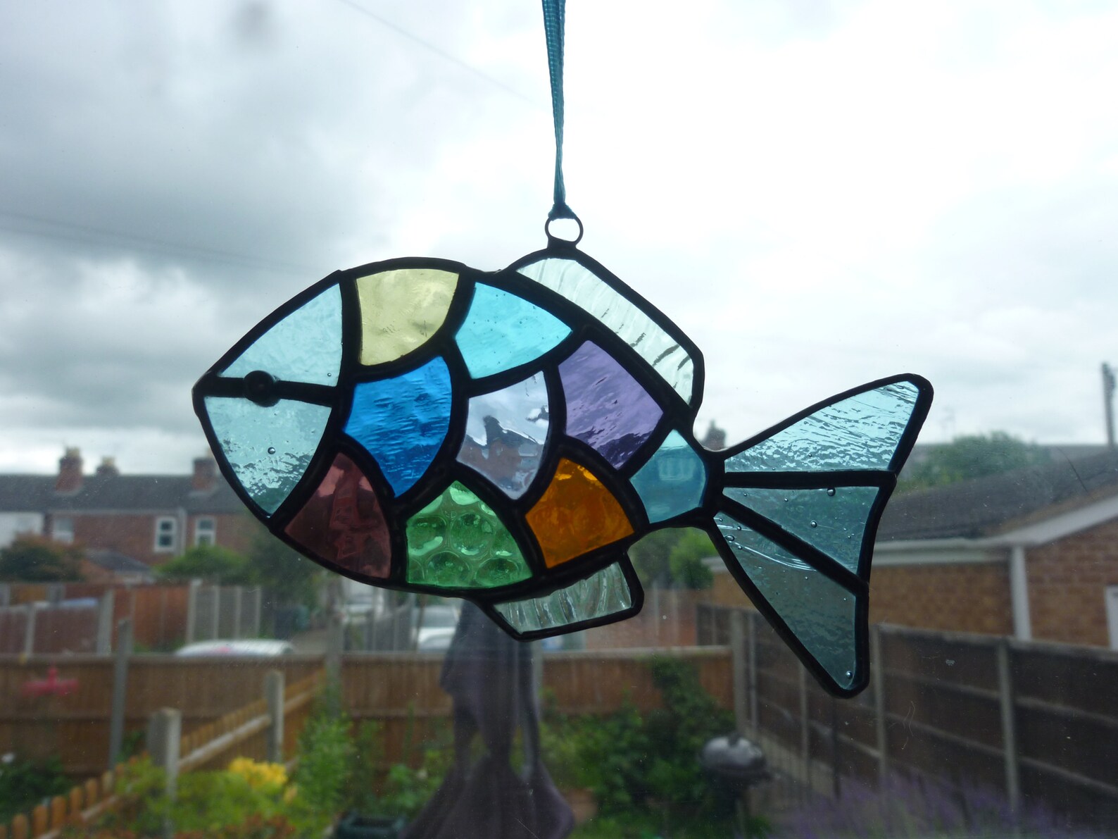 Stained glass fish suncatcher.Fish ornament. | Etsy