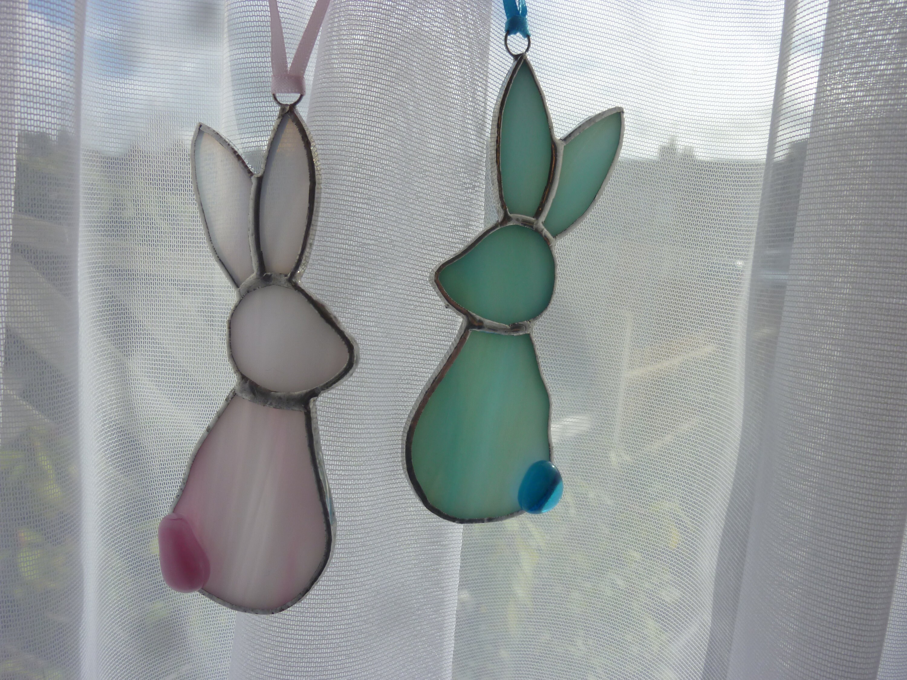 Stained Glass Bunny Suncatcherrabbit Suncatcherhare | Etsy