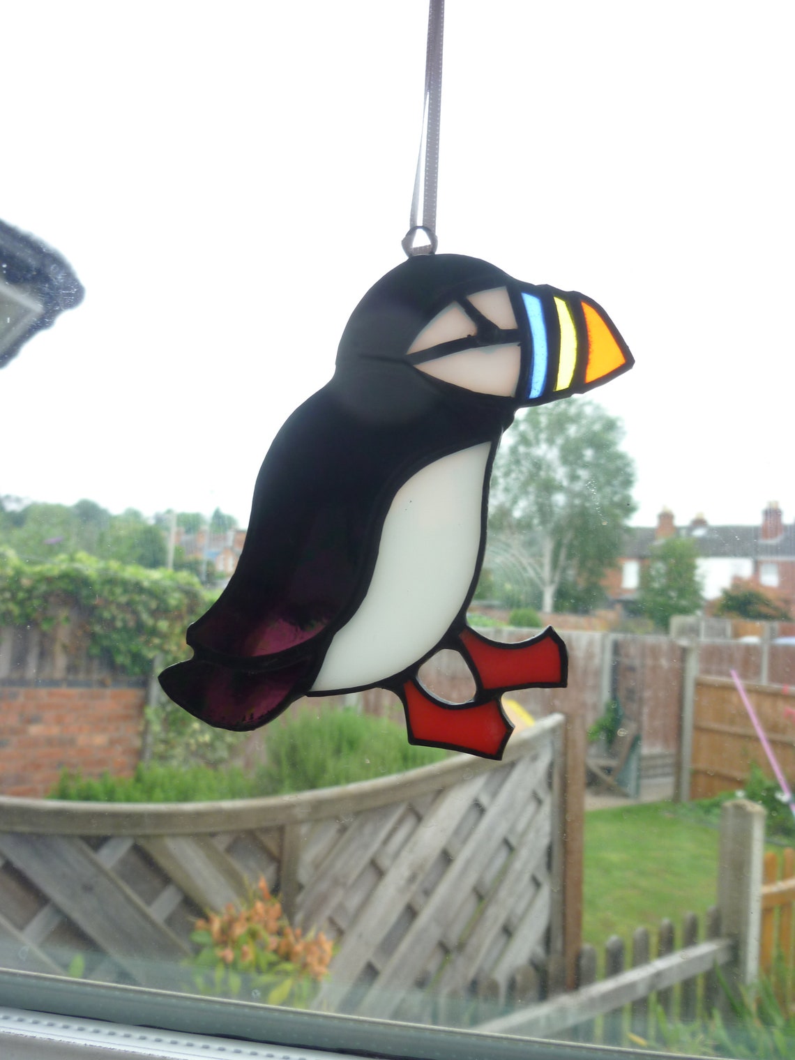 Stained Glass puffin suncatcher パフィンBird suncatcher. | Etsy