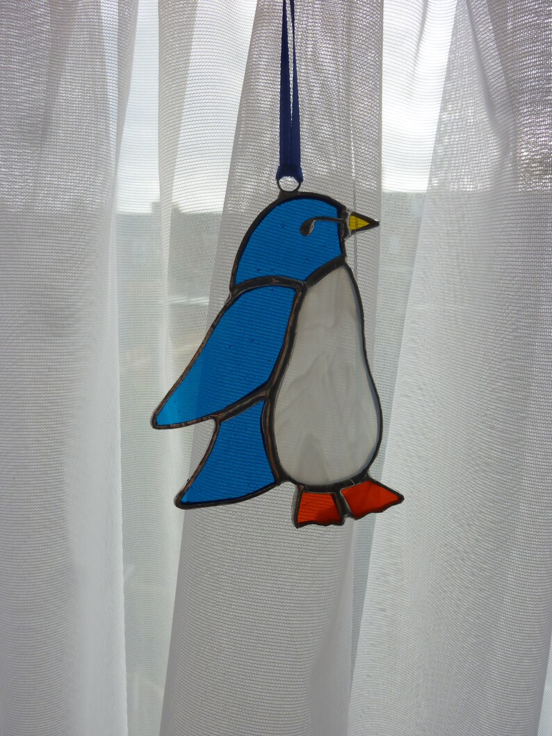 Stained Glass Penguin Suncatcher | Etsy
