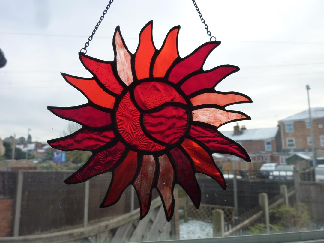 Stained Glass Sun Suncatcher. Sun Ornament.a - Etsy