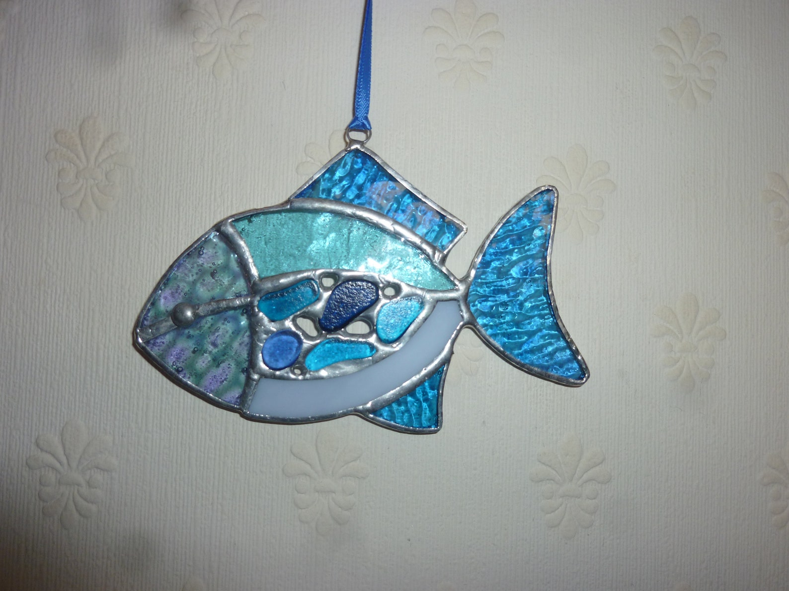 Stained Glass Fish Suncatcher. Fish Ornamentblue Fish.cute - Etsy UK