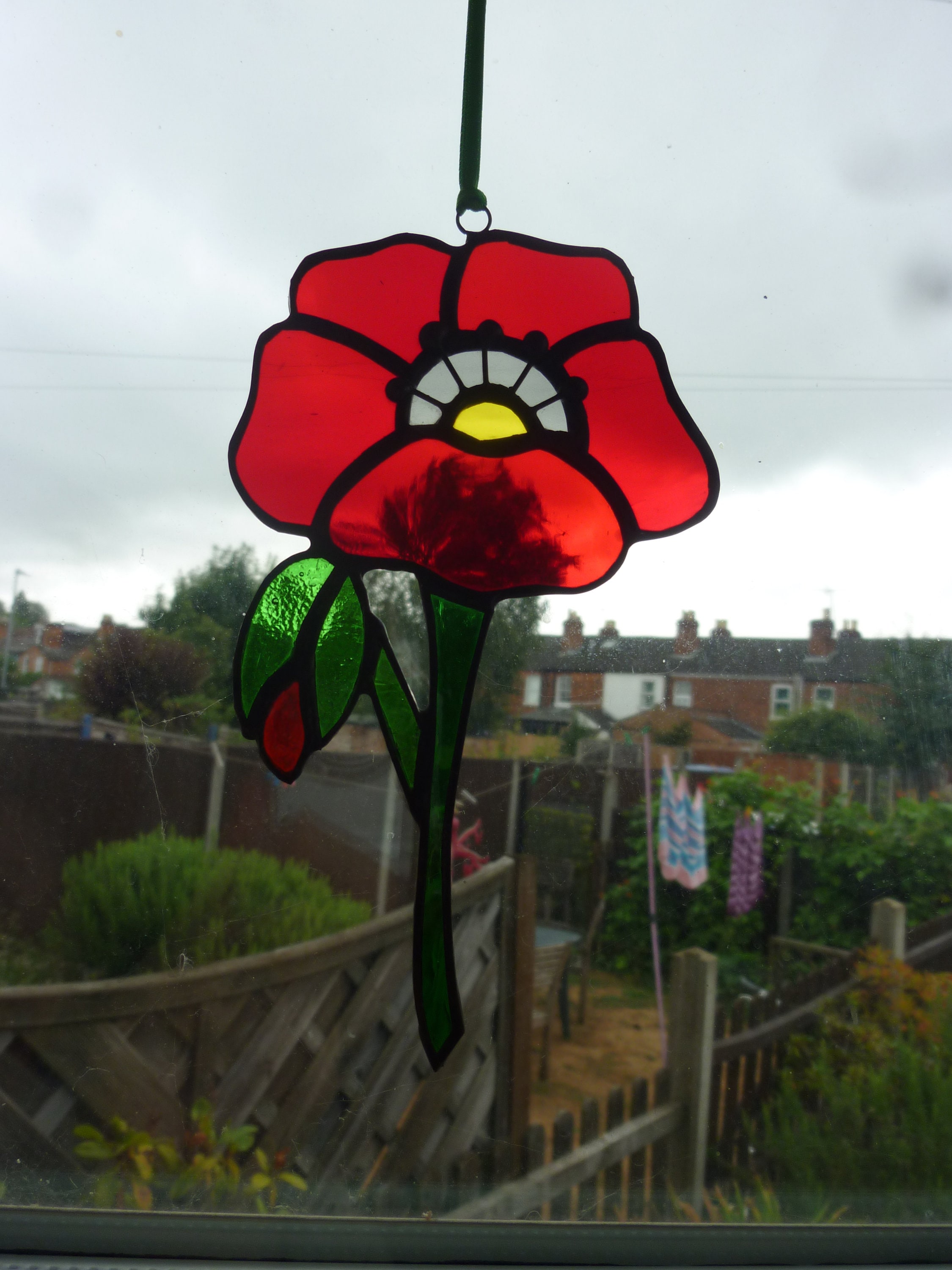 Beautiful Poppy Stained Glass Suncatcher.poppy Flower. - Etsy