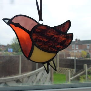 Stained Glass Robin Suncatcher.bird Suncatcher.robin. - Etsy