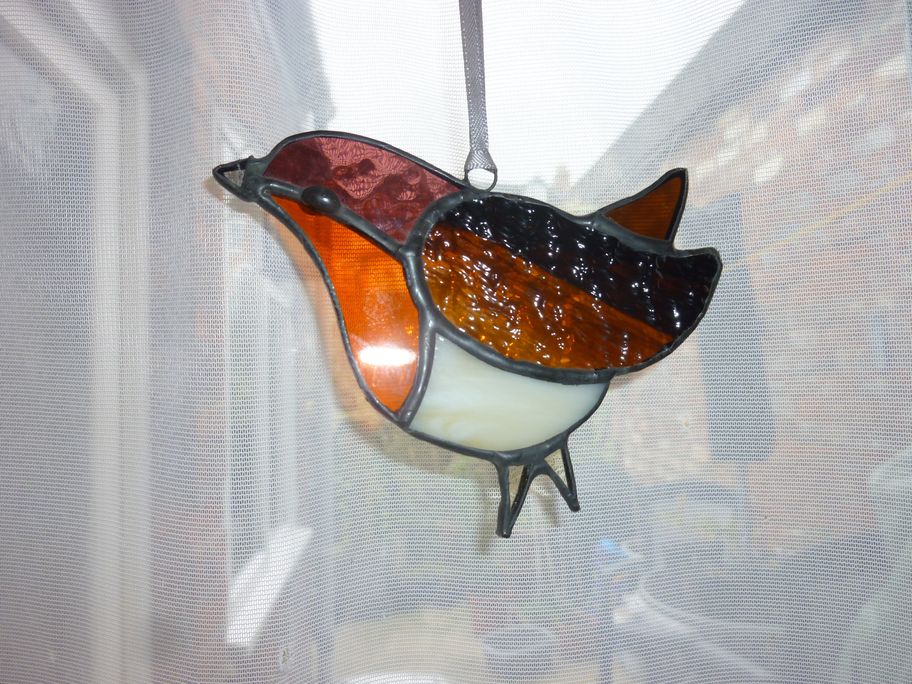 Stained Glass Robin suncatcher.Bird Suncatcher.Robin. | Etsy