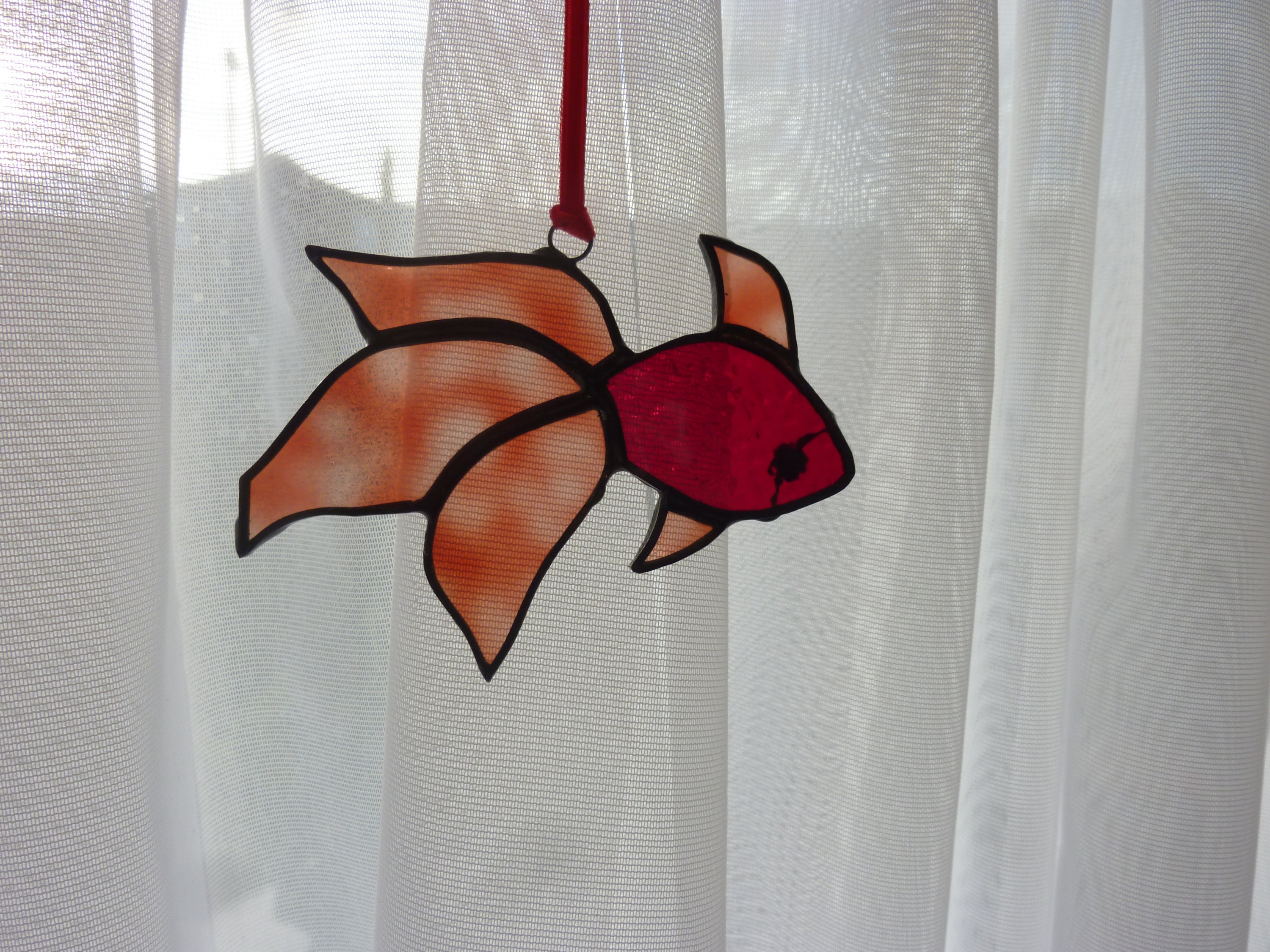 Stained Glass Goldfish Suncatcherfish Suncatcher. | Etsy
