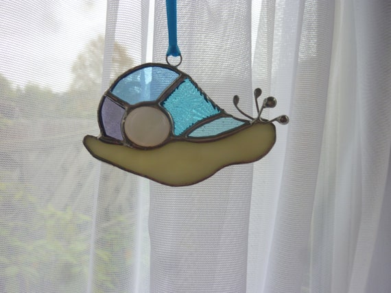 Stained glass Snail. small Snail.Snail ornamentSnail | Etsy