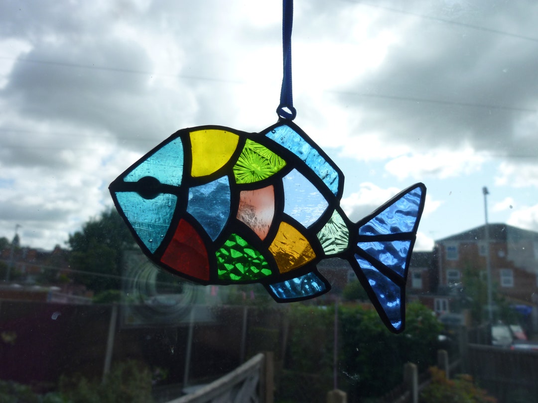 Stained Glass Fish Suncatcher.fish Ornament. - Etsy
