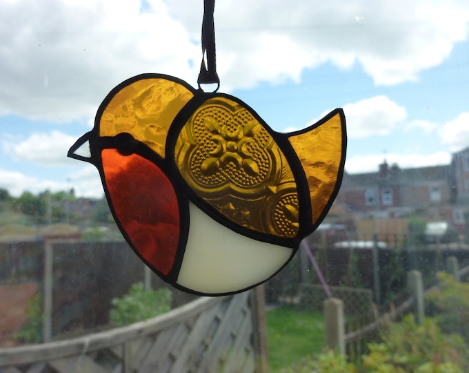 Robin Suncatcher,stained Glass Robin,bird Suncatcher.d - Etsy