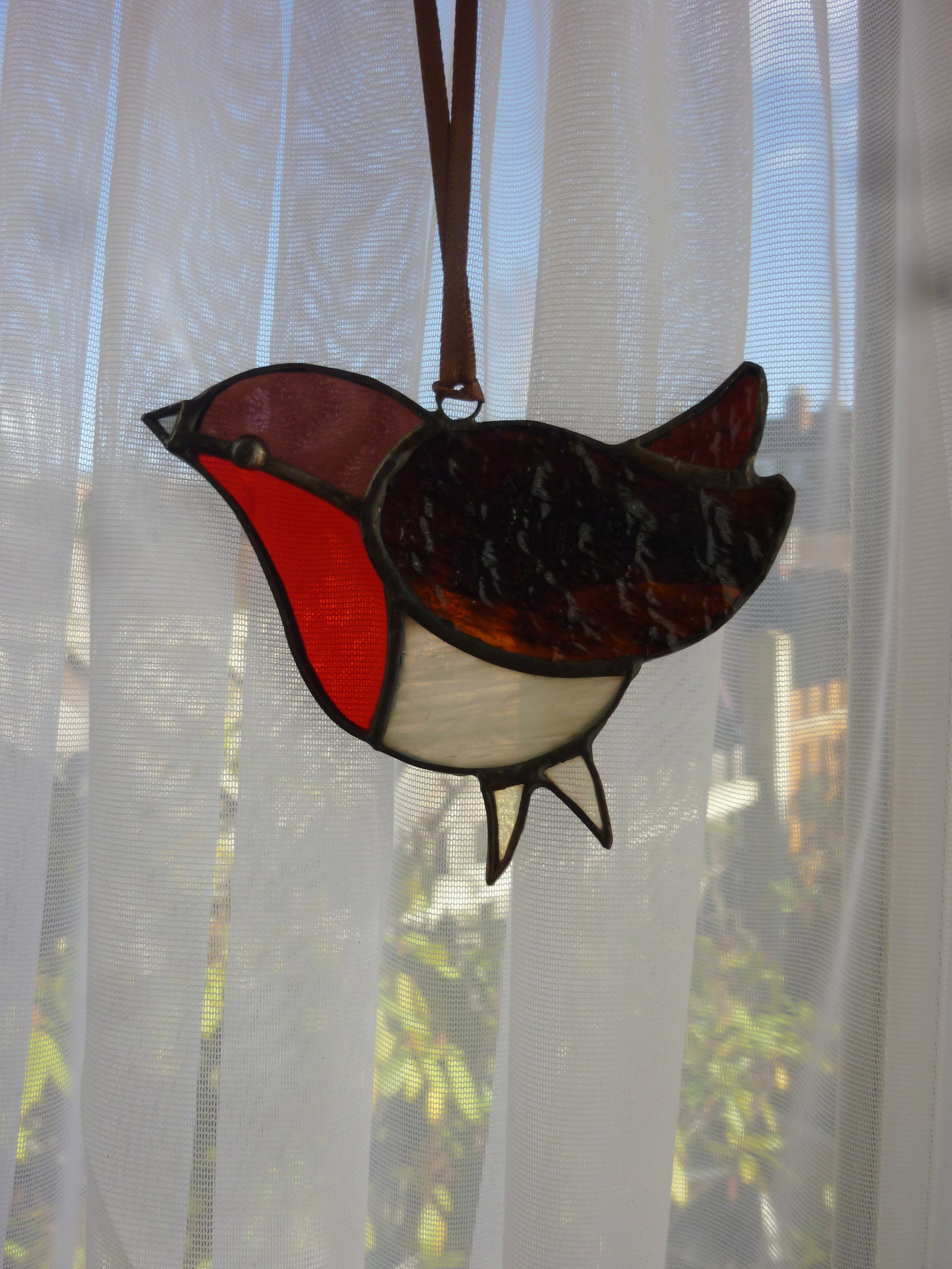 Stained Glass Robin Suncatcher.bird Suncatcher.robin. - Etsy
