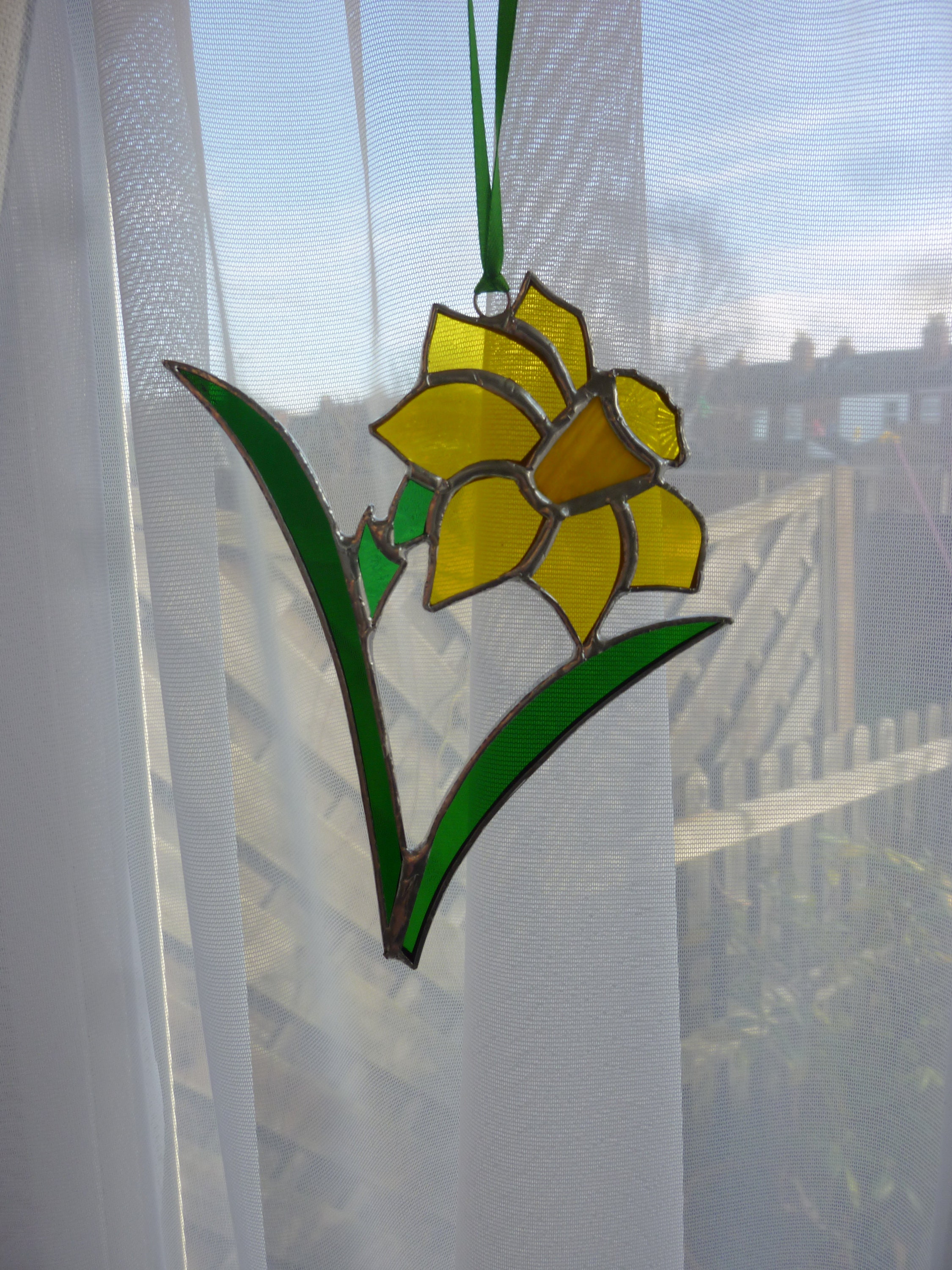 Pretty Daffodil Stained Glass Suncatcher. Daffodil Flower - Etsy