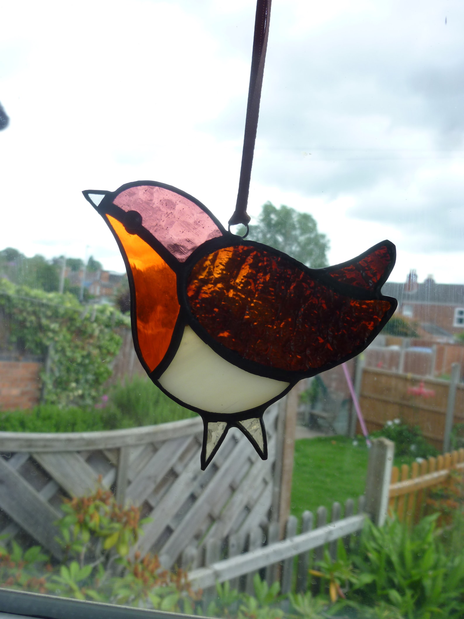 Stained Glass Robin suncatcher.Bird Suncatcher.Robin. | Etsy