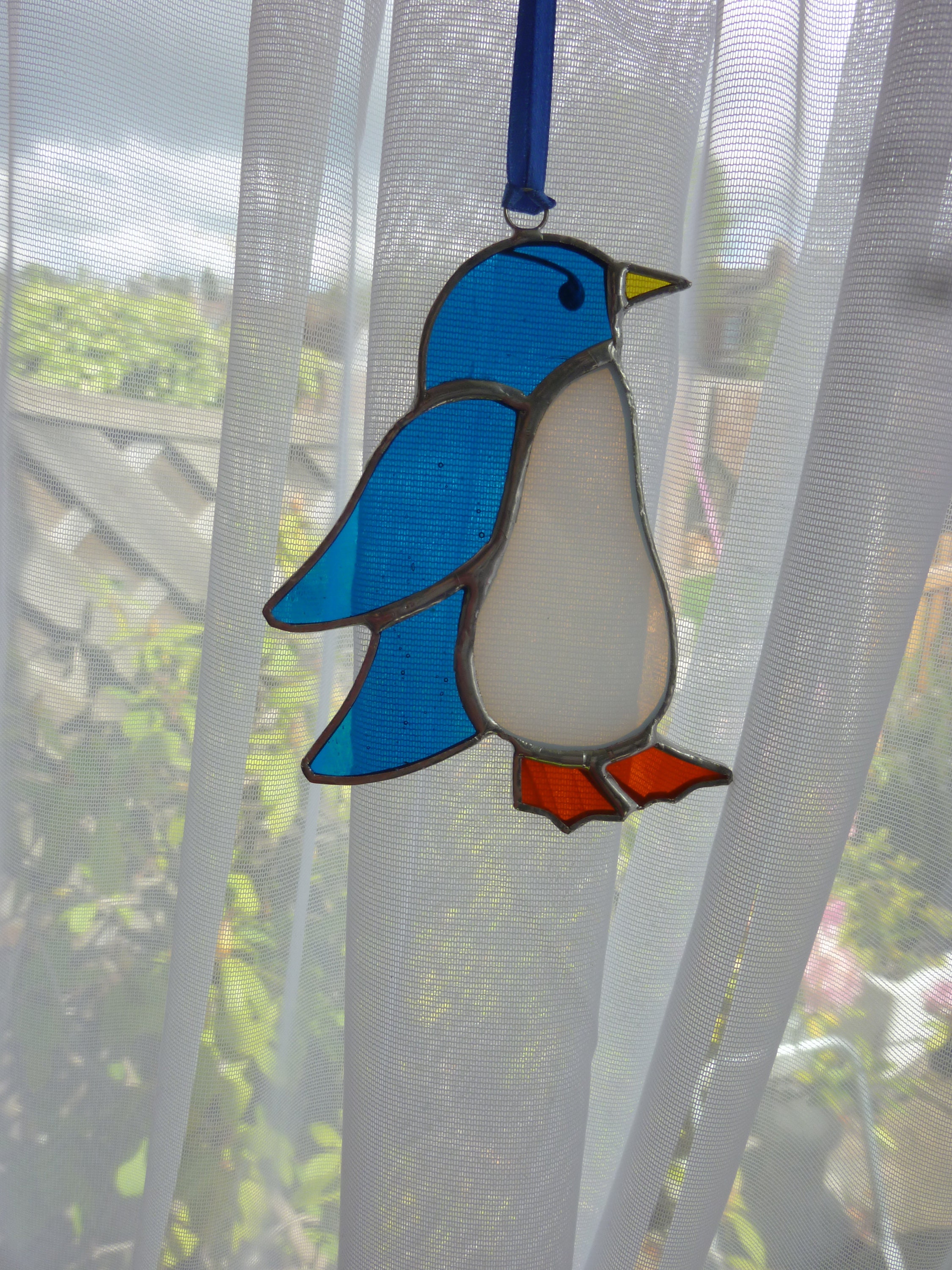 Stained Glass penguin suncatcher | Etsy