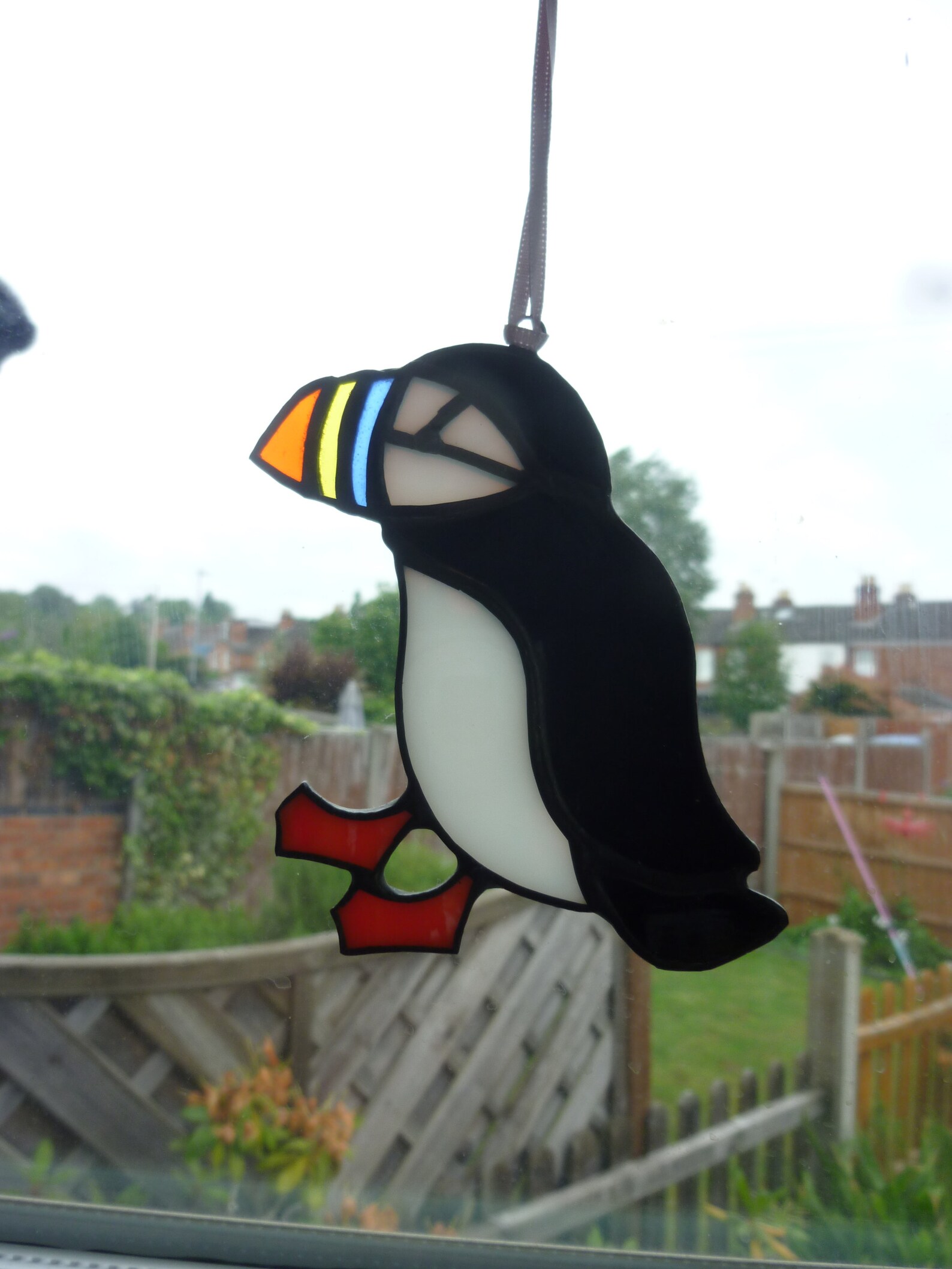 Stained Glass puffin suncatcher パフィンBird suncatcher. | Etsy