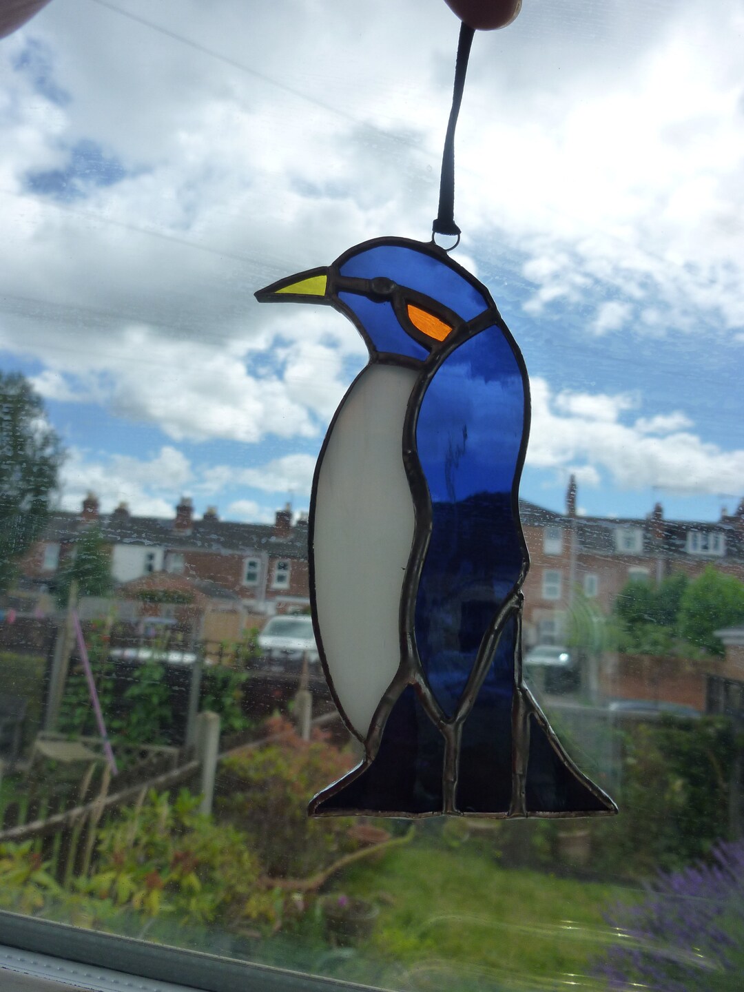 Stained Glass Emperor Penguin Suncatcher: Ultramarine Blue Wing - Etsy