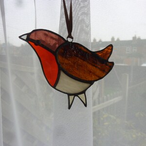 Stained Glass Robin Suncatcher.bird Suncatcher.robin. - Etsy