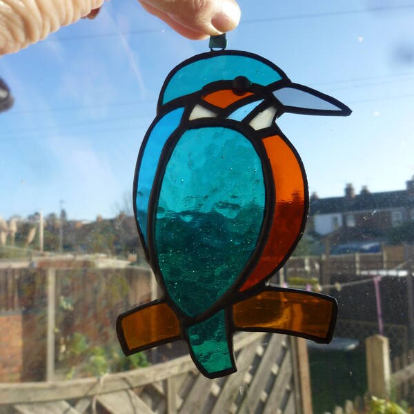 Kingfisher Stained Glass - Etsy