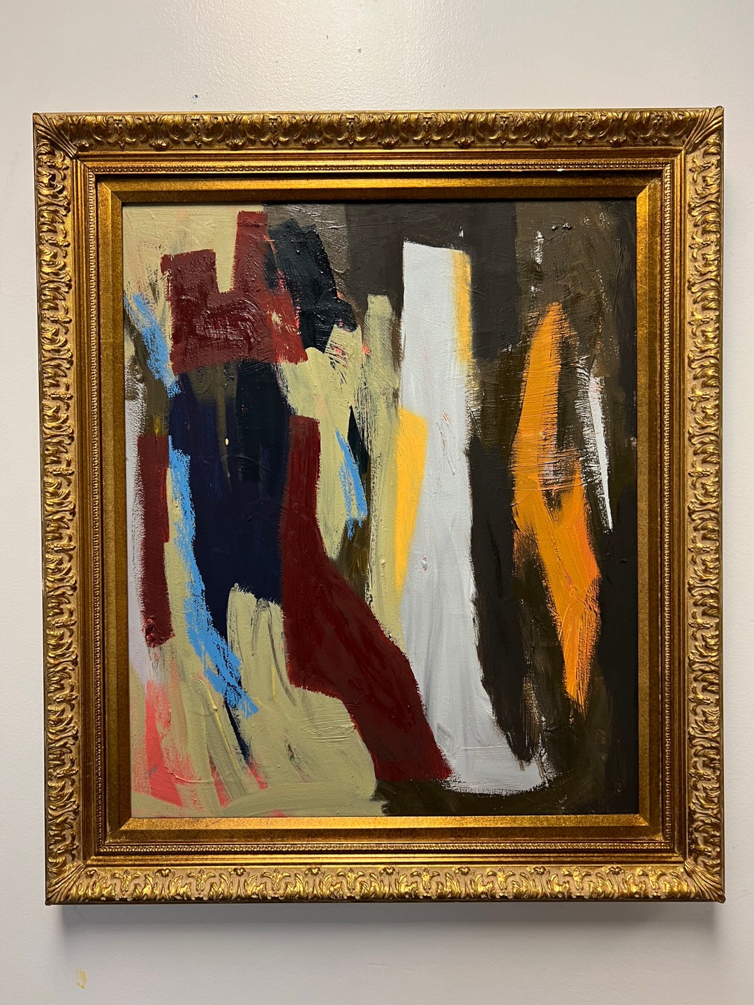 Original Abstract Expressionist Oil Painting Signed by Artist Erik Hoff ...