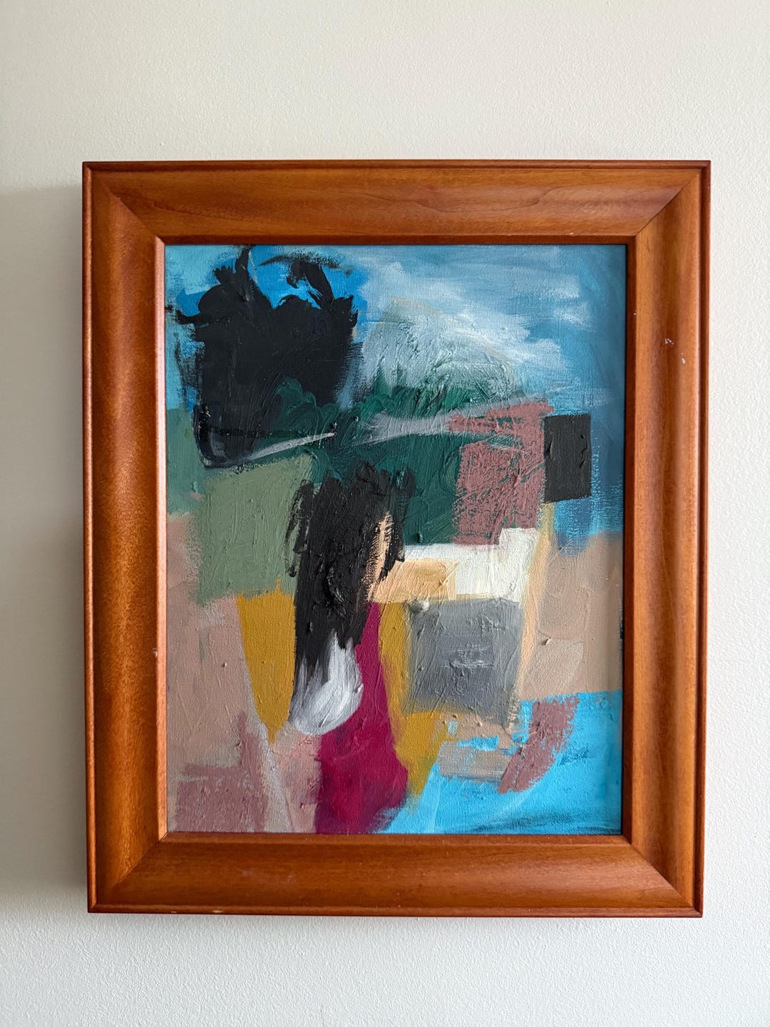 Original Abstract Expressionist Oil Painting Signed by Artist Erik Hoff ...