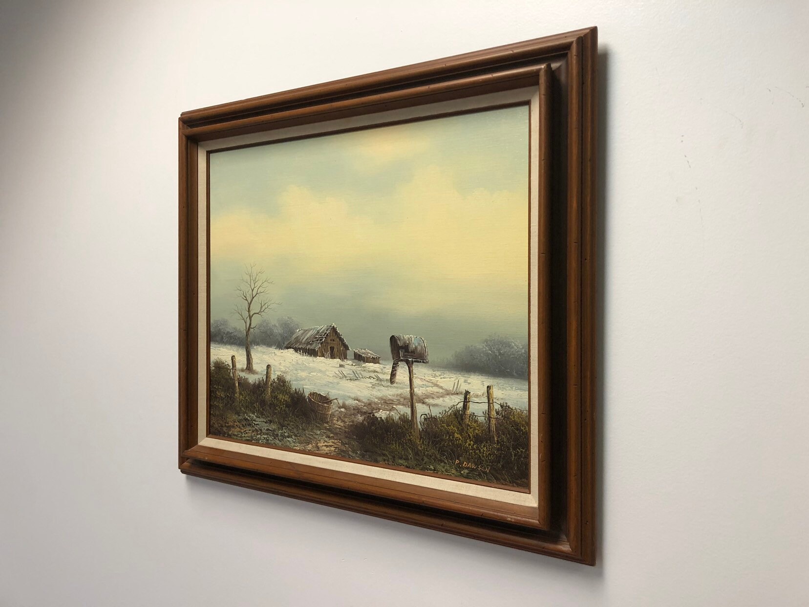 Vintage Rustic Barn Oil Painting of a Country Scene in Wooden | Etsy