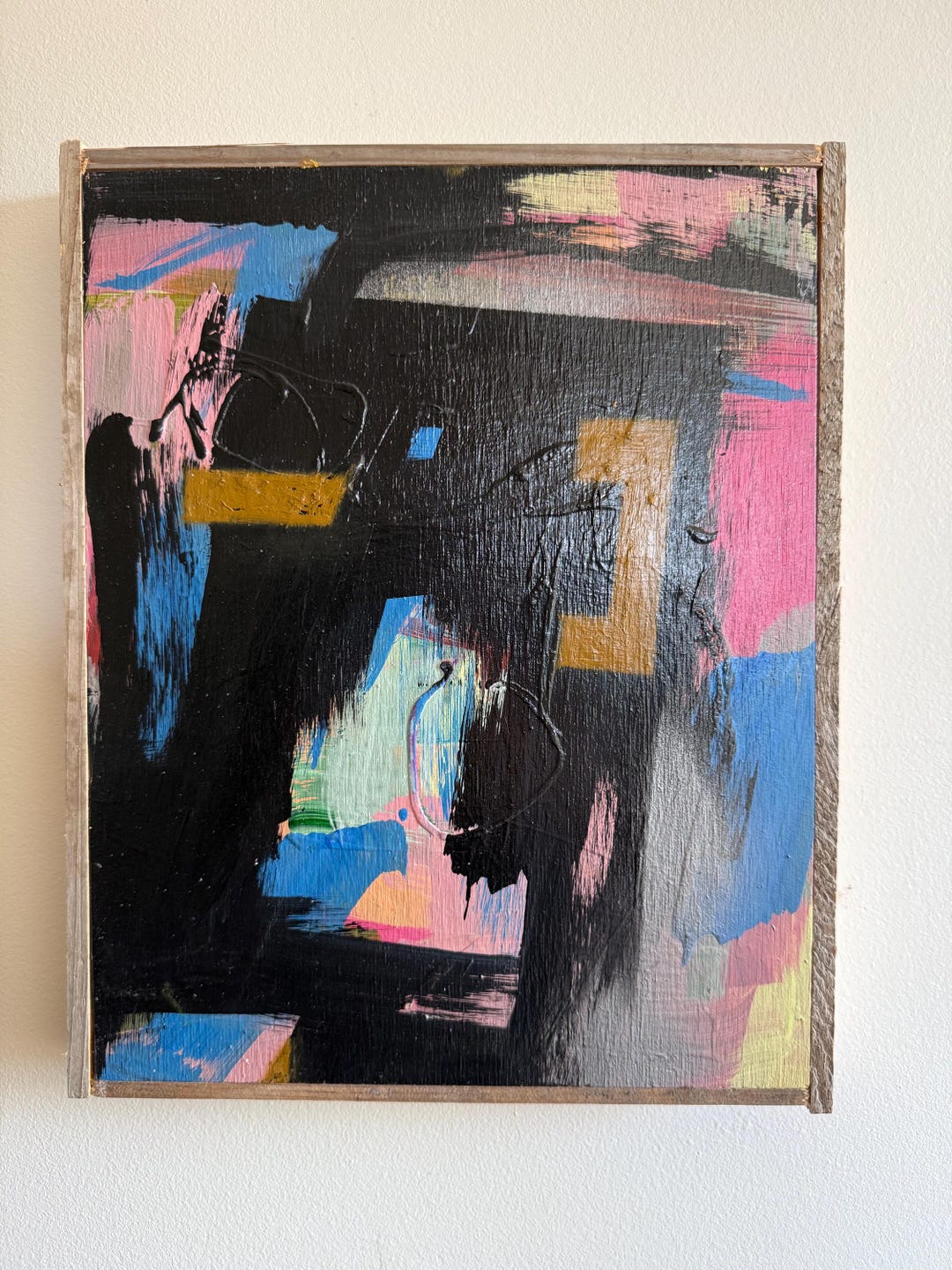 Original Abstract Expressionist Mixed Media Painting Signed by Artist ...