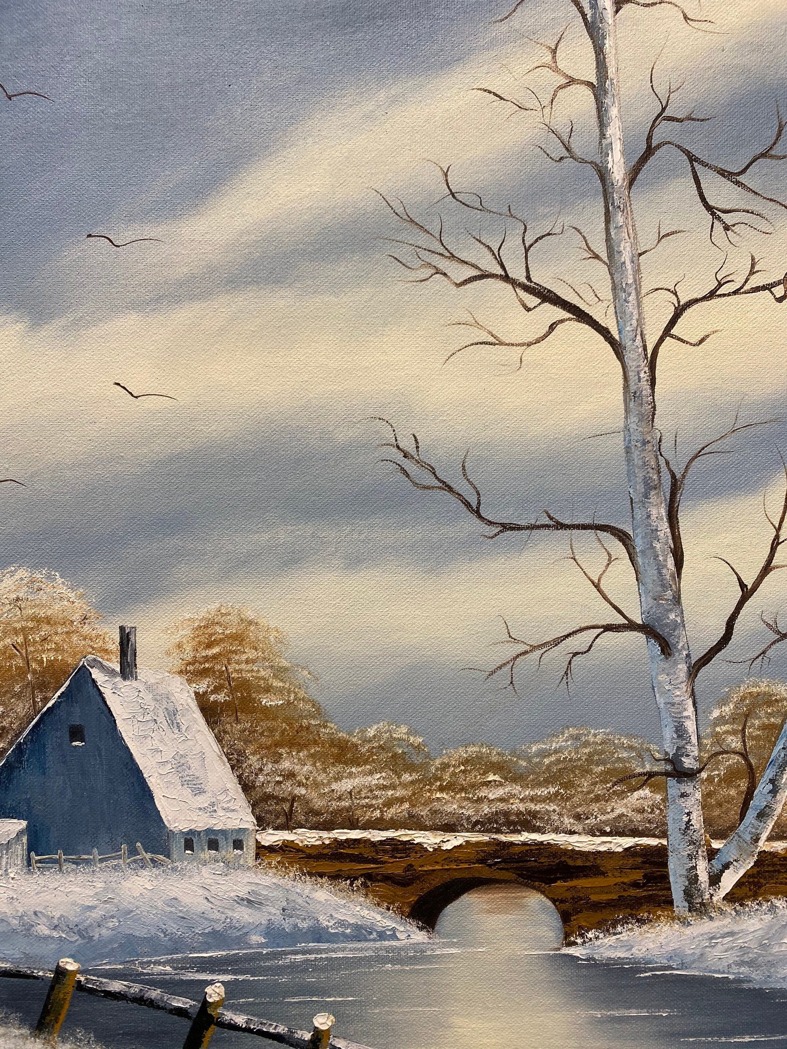 Vintage Rustic Barn Oil Painting of a Country Scene in Wooden | Etsy