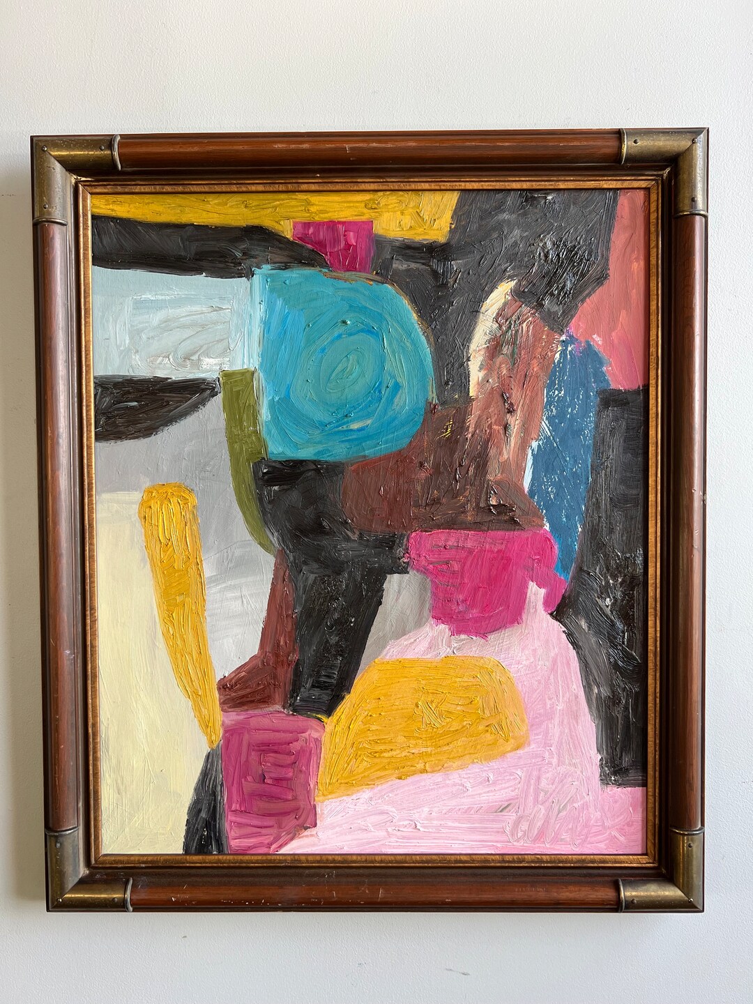 Original Abstract Expressionist Oil Painting Signed by Artist Erik Hoff ...