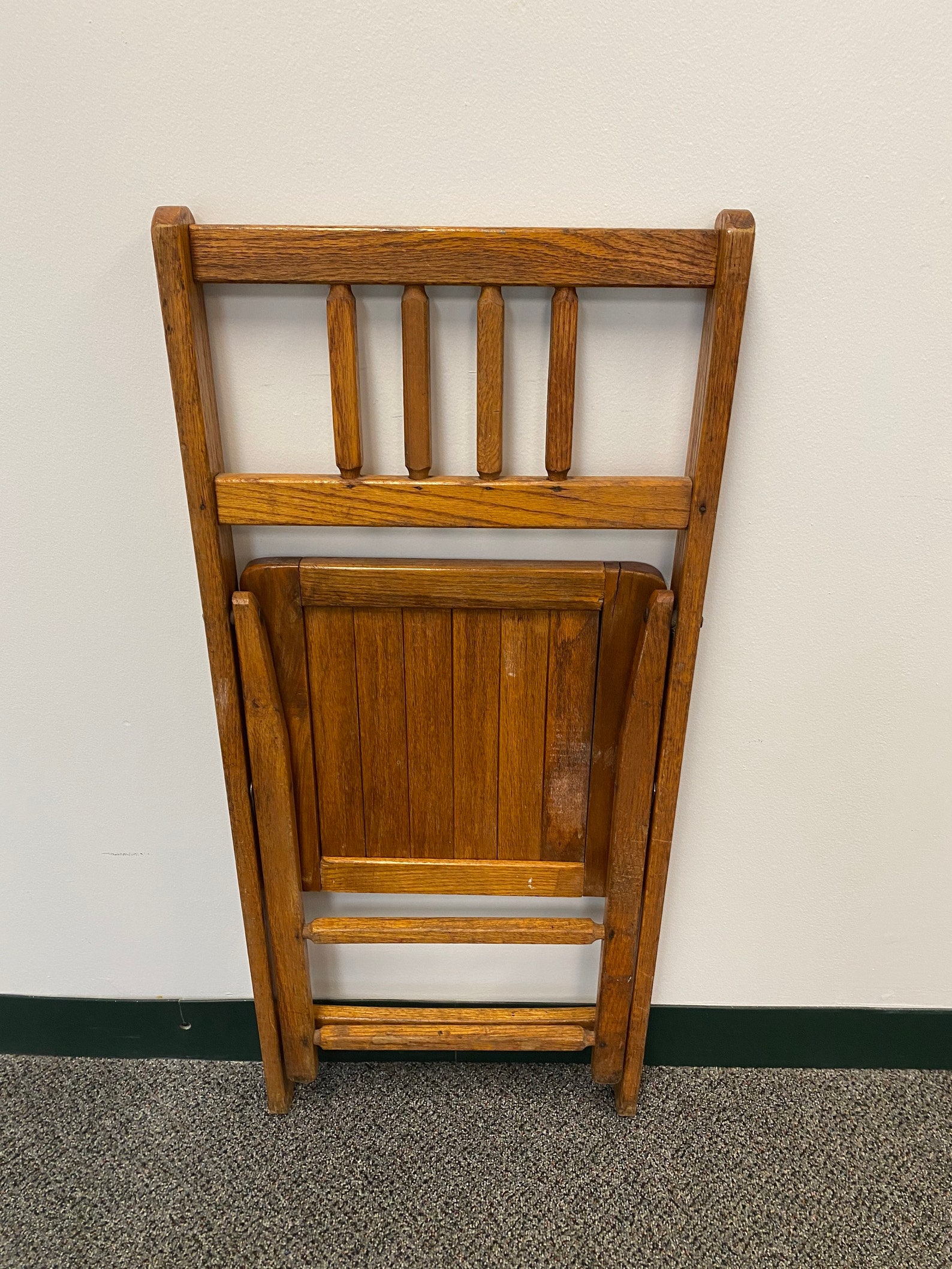 Oak Slat Wood Folding Chair | Etsy