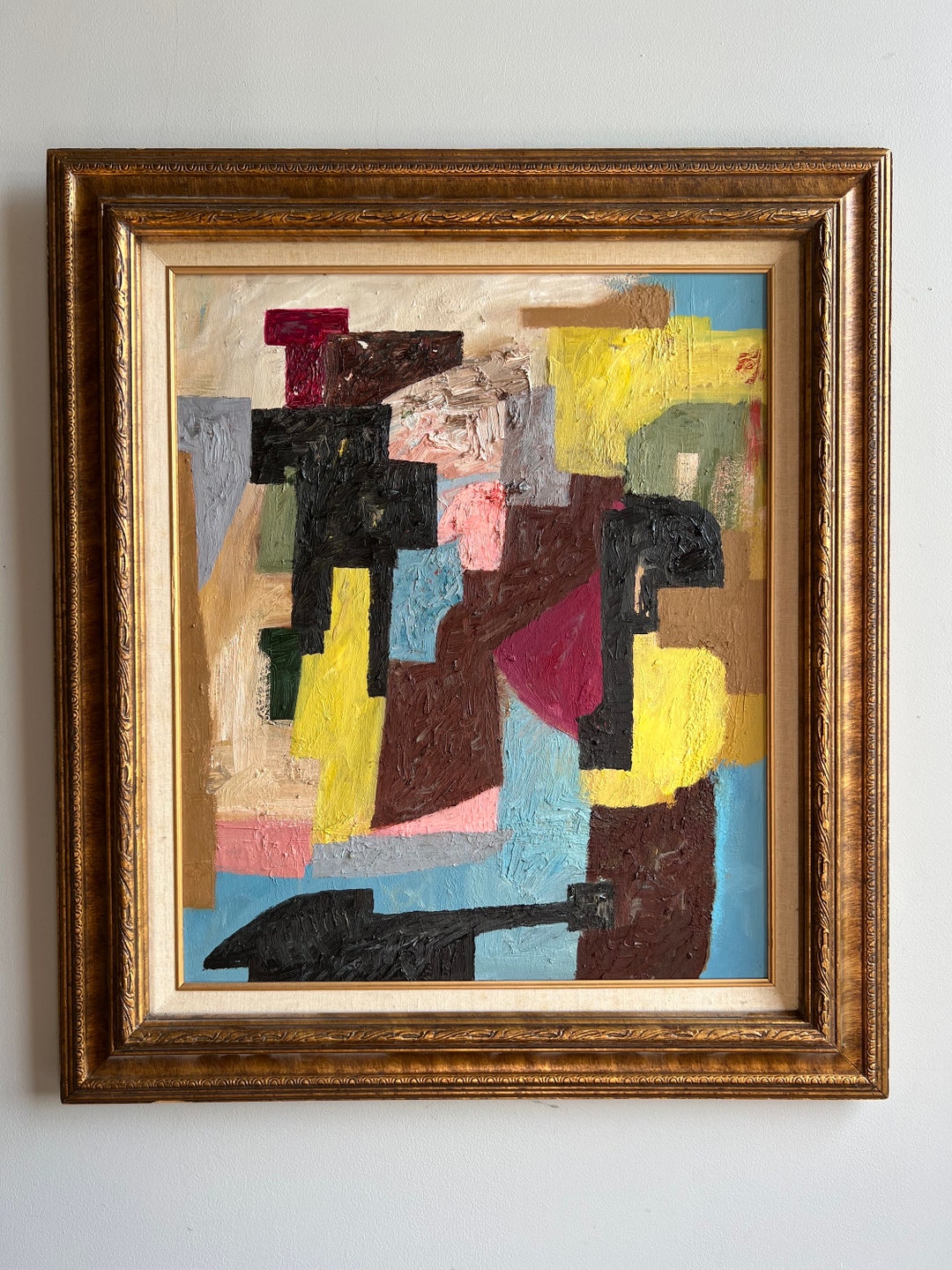 Original Abstract Expressionist Oil Painting Signed by Artist Erik Hoff ...