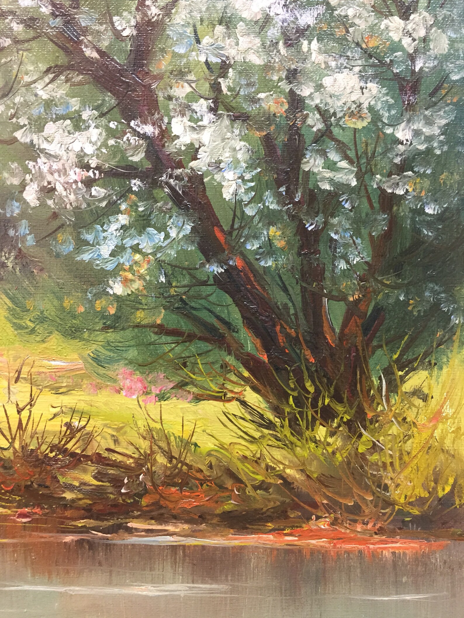 Vintage Spring Landscape Oil Painting of a Foresty Mountain | Etsy