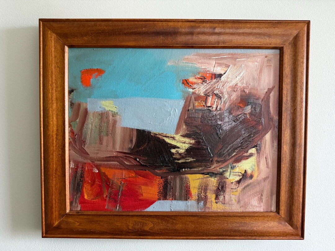 Original Abstract Expressionist Oil Painting Signed by Artist Erik Hoff ...
