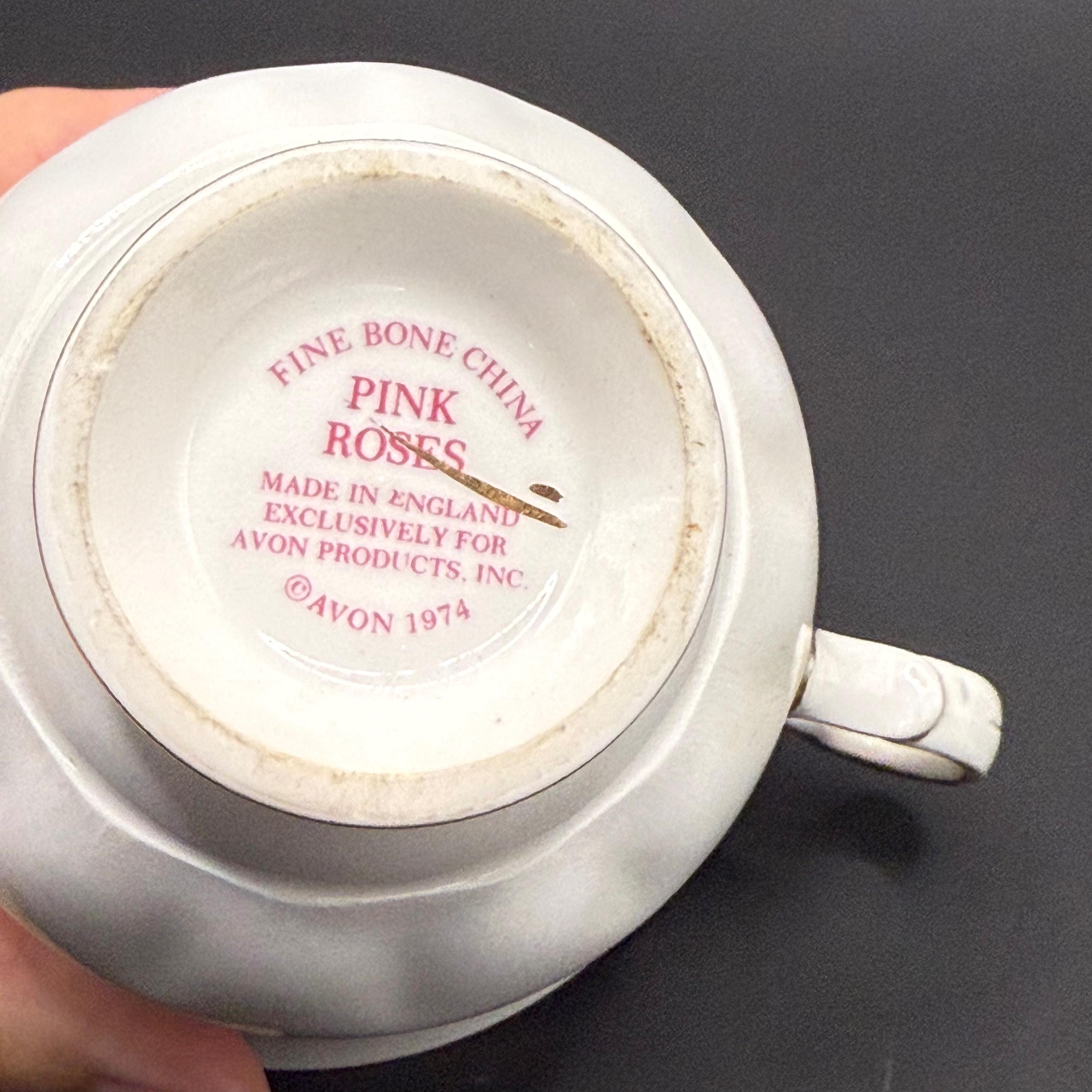 Avon 1974 Pink Roses Teacup 1974 Avon English Fine China Fine China ...