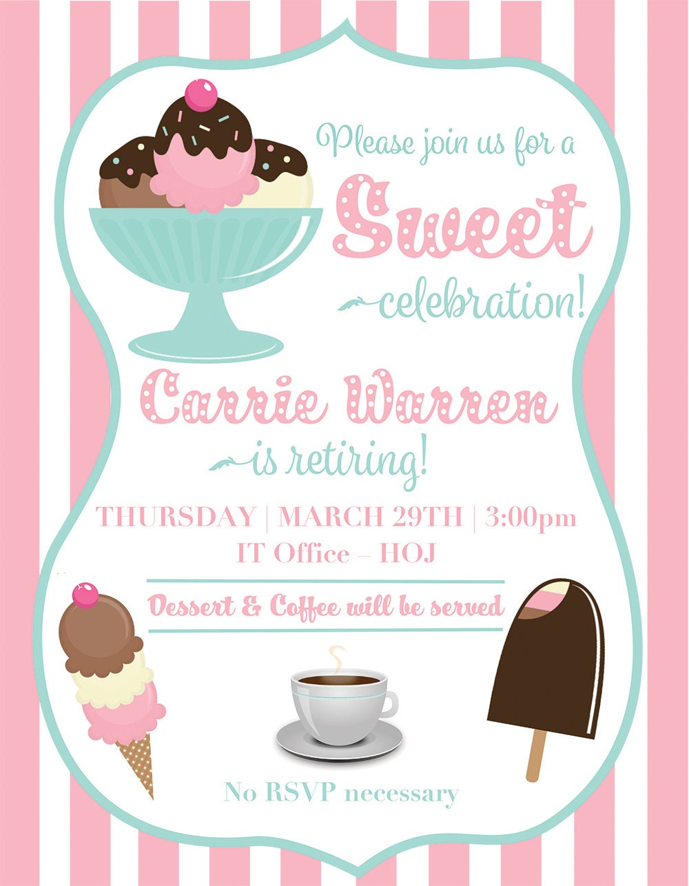 Dessert Party Invitation Samples