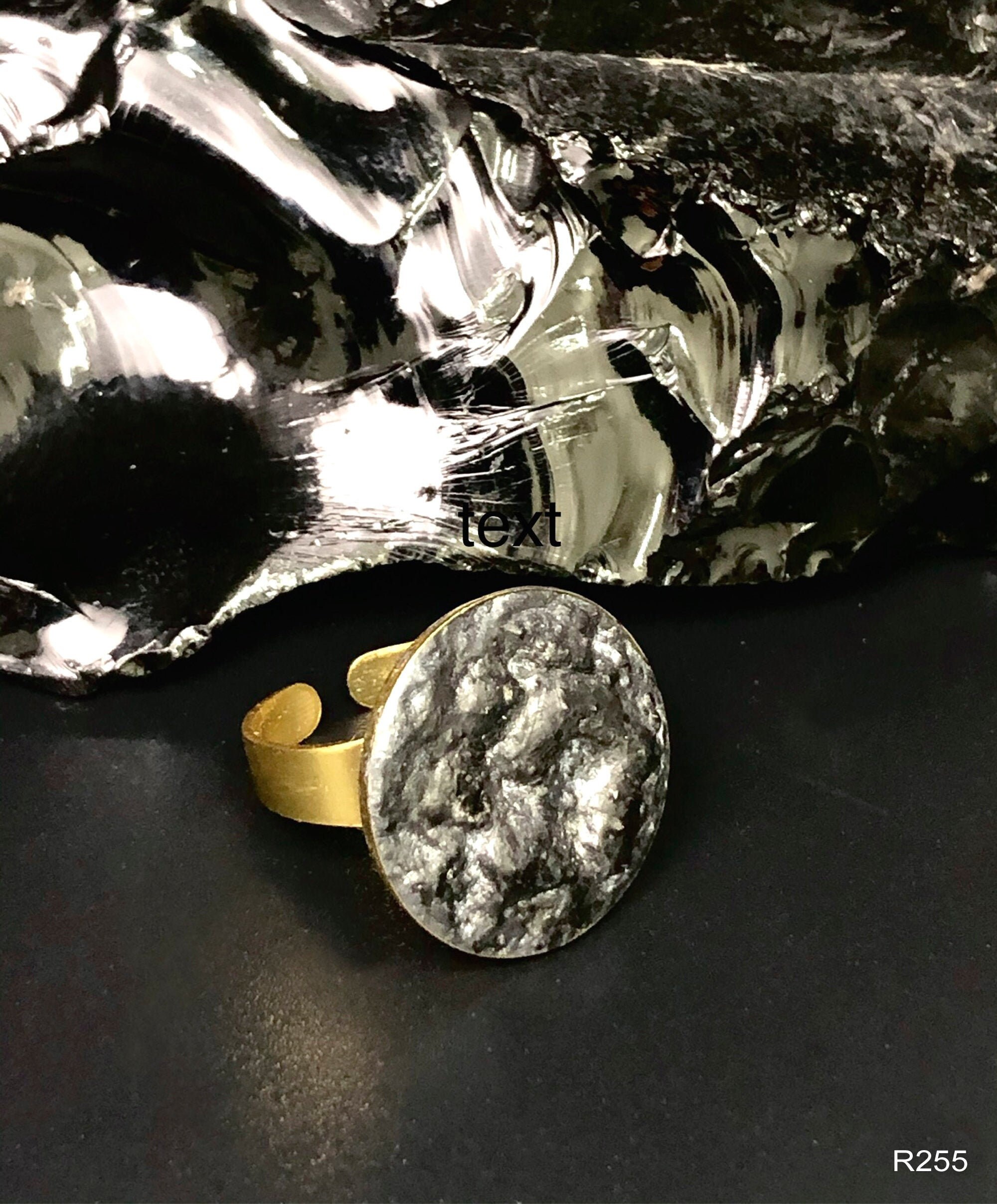 Ring zwarte betonnen ring zwarte smeden anell ring beton - Etsy Nederland