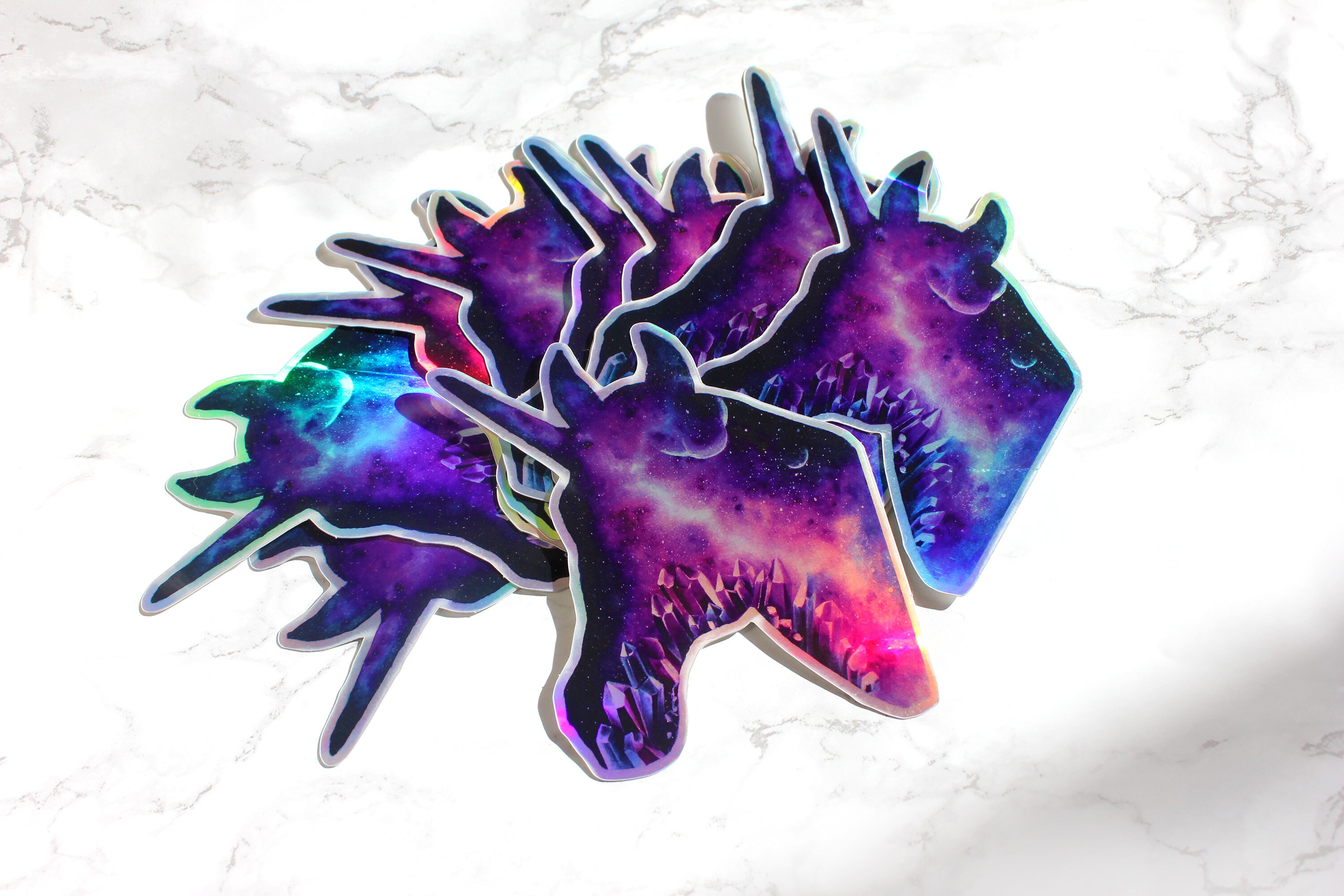 Unicorn Holographic Stickers Galaxy Stickers Space Art - Etsy