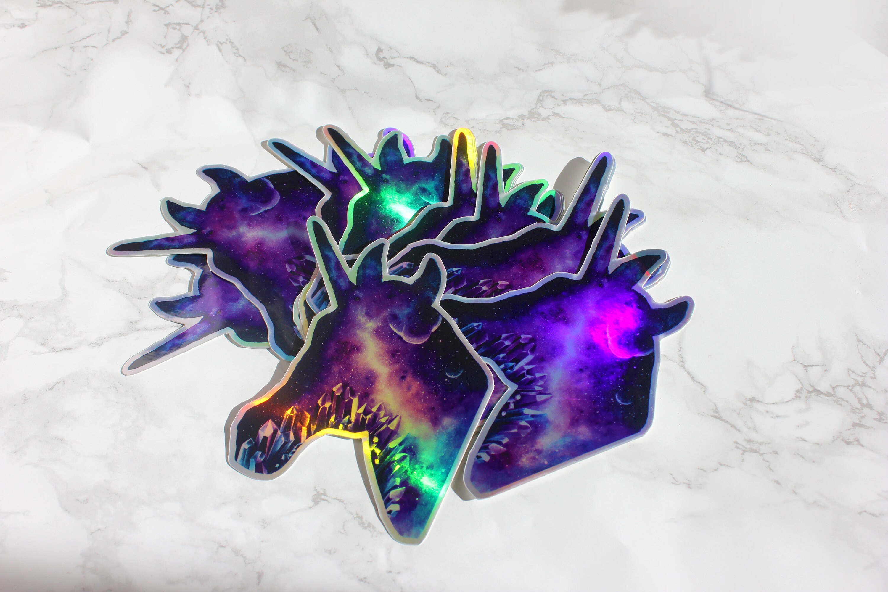 Unicorn Holographic Stickers Galaxy Stickers Space Art - Etsy