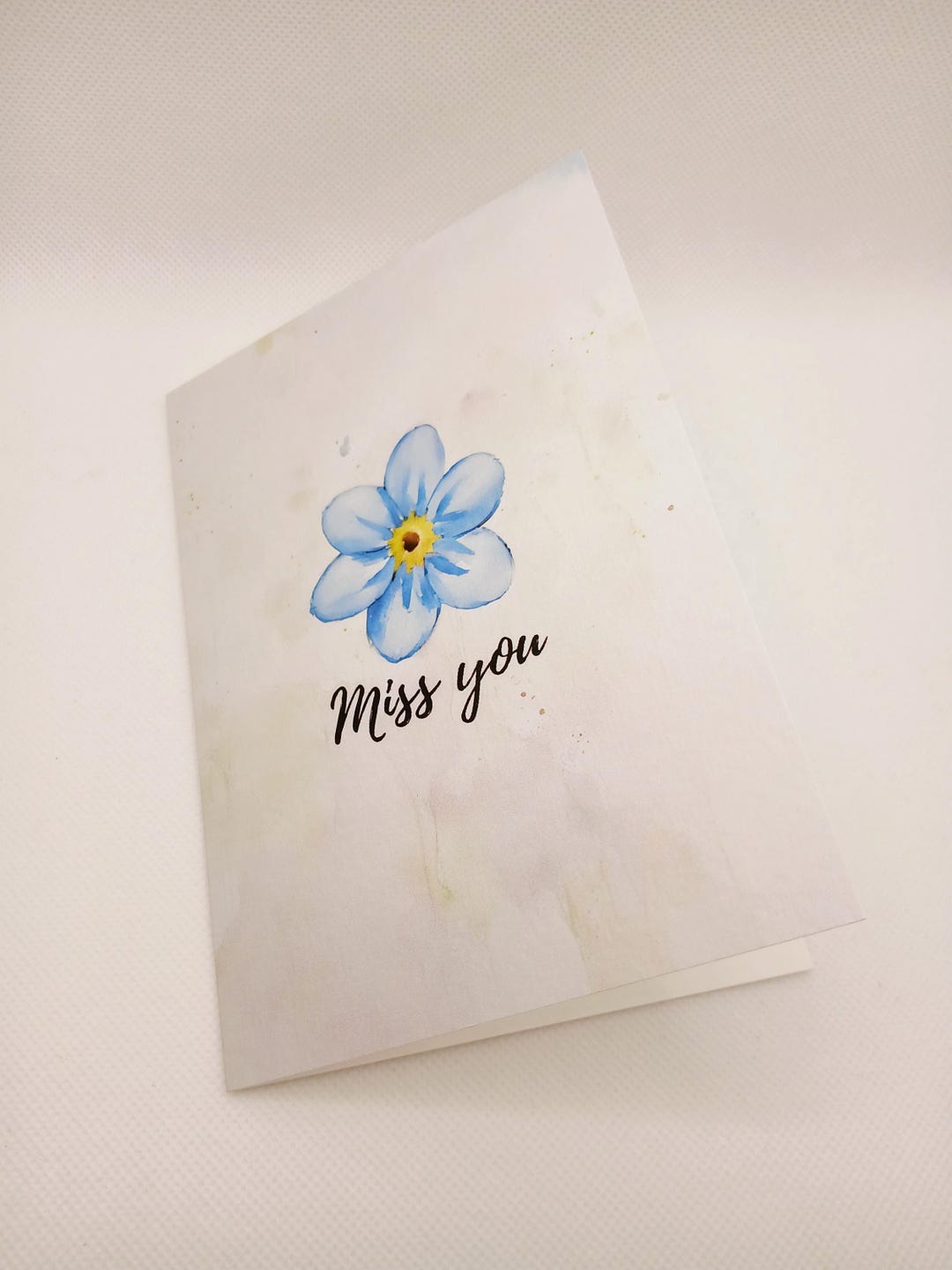 Forget Me Not "miss You" Card. Watercolour Style. - Etsy