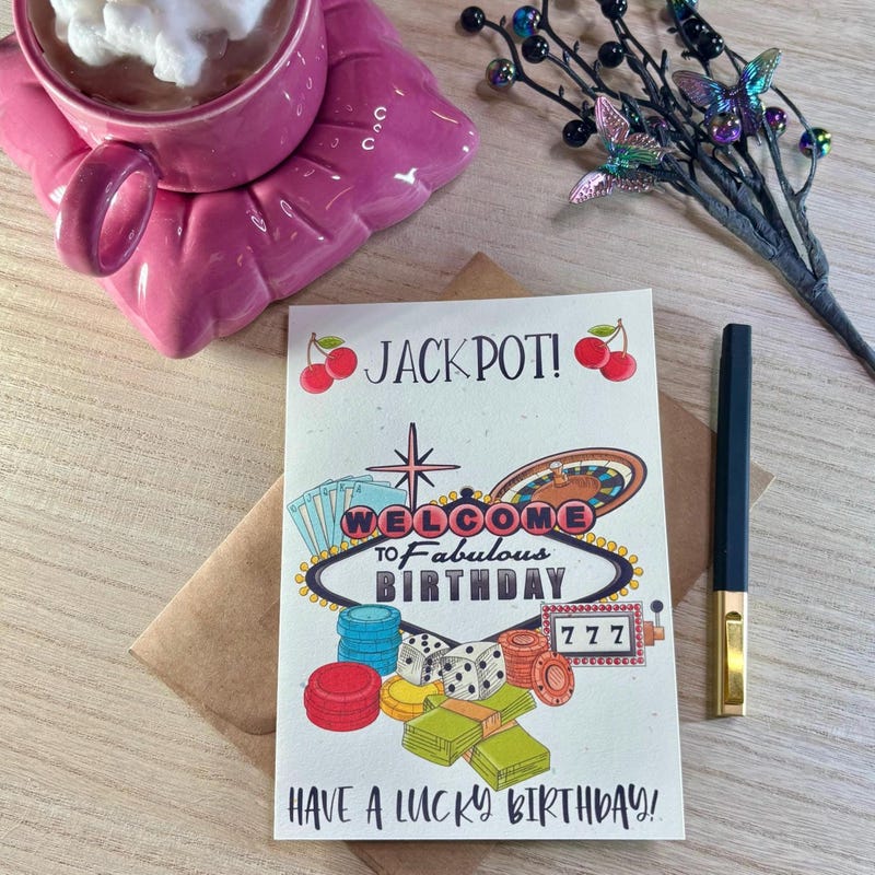 Birthday Card Man’s Vegas - Etsy