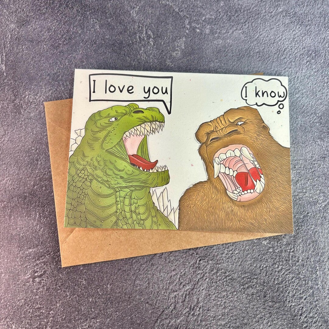 I Love You Monsters / Handmade Greeting Card / Anniversary Gift / Fan ...