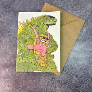 Dadzilla / Handmade Greeting Card/ Fathers Day Card/ Classic Monster ...