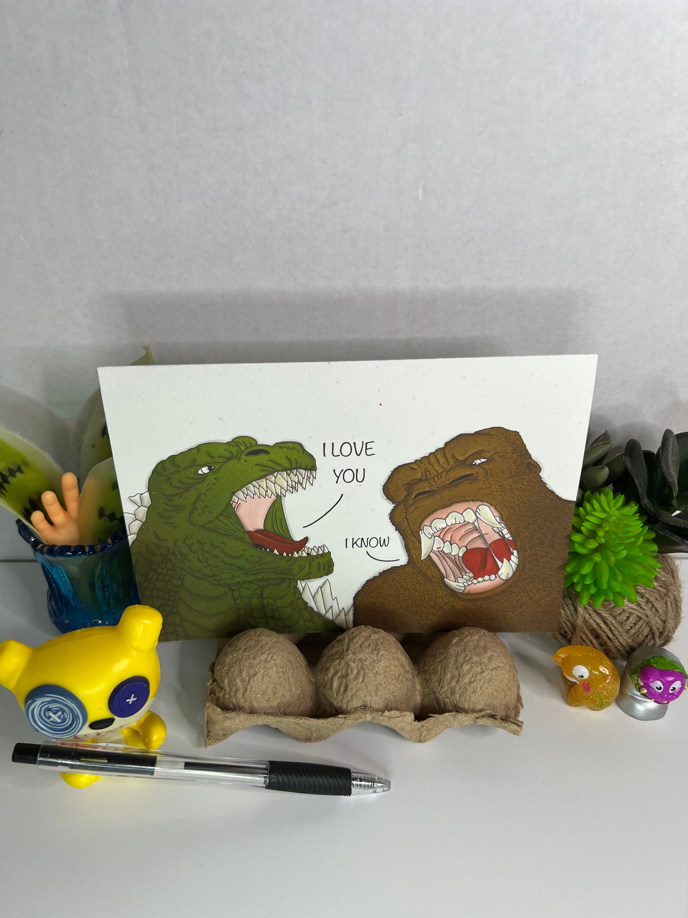 LOVE YOU MONSTERS / Handmade Greeting Card / Anniversary Gift - Etsy