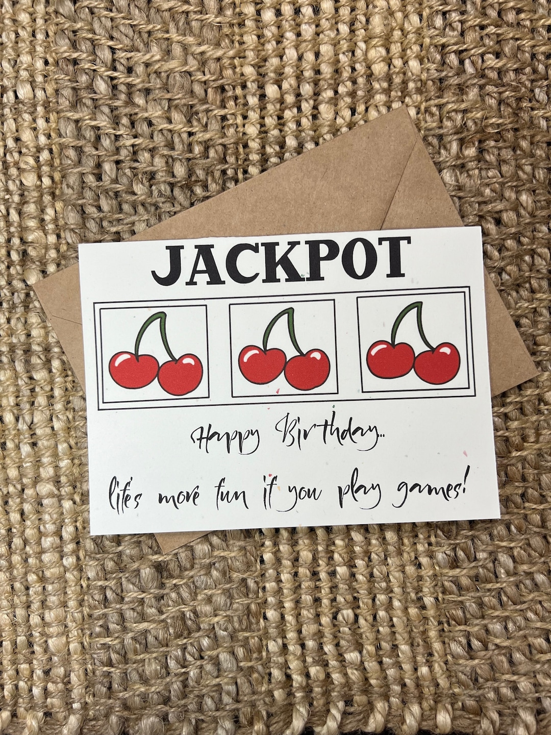 Jackpot Slots Happy Birthday Cheeries/ Handmade Greeting Card / Casino ...