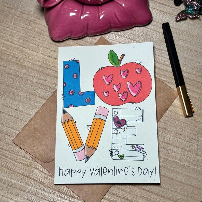 Valentine Teacher Thank You: Handmade Greeting Card - Etsy