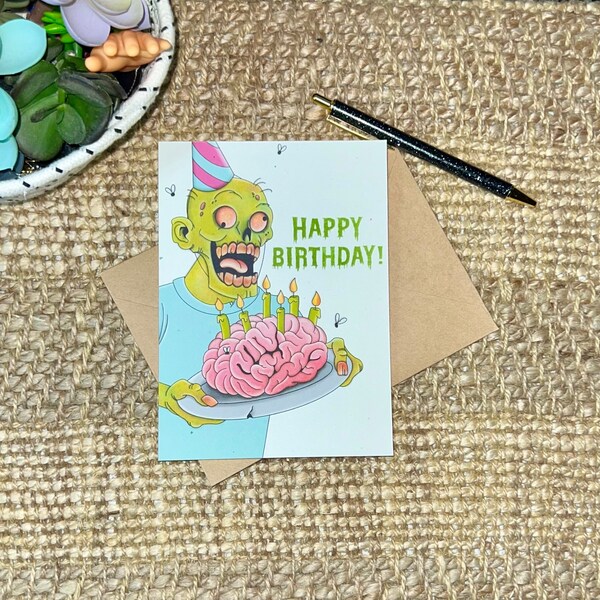 Funny Zombie Card - Etsy