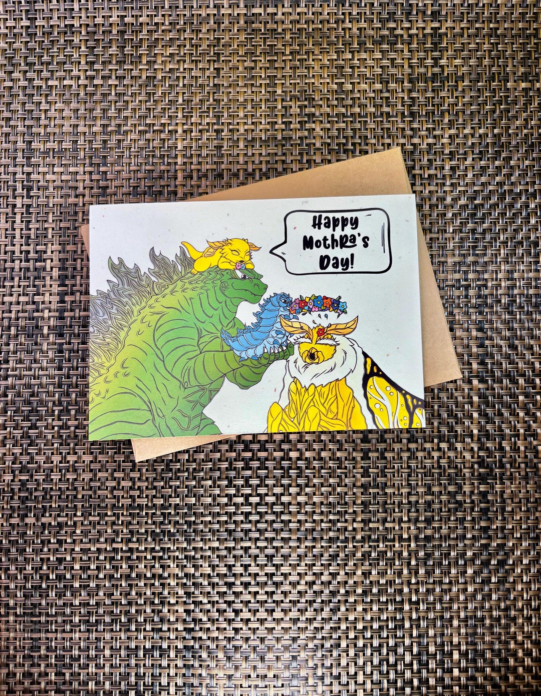 Happy Mothras Day / Handmade Greeting Card/ Classic Monster Mom Mothra ...