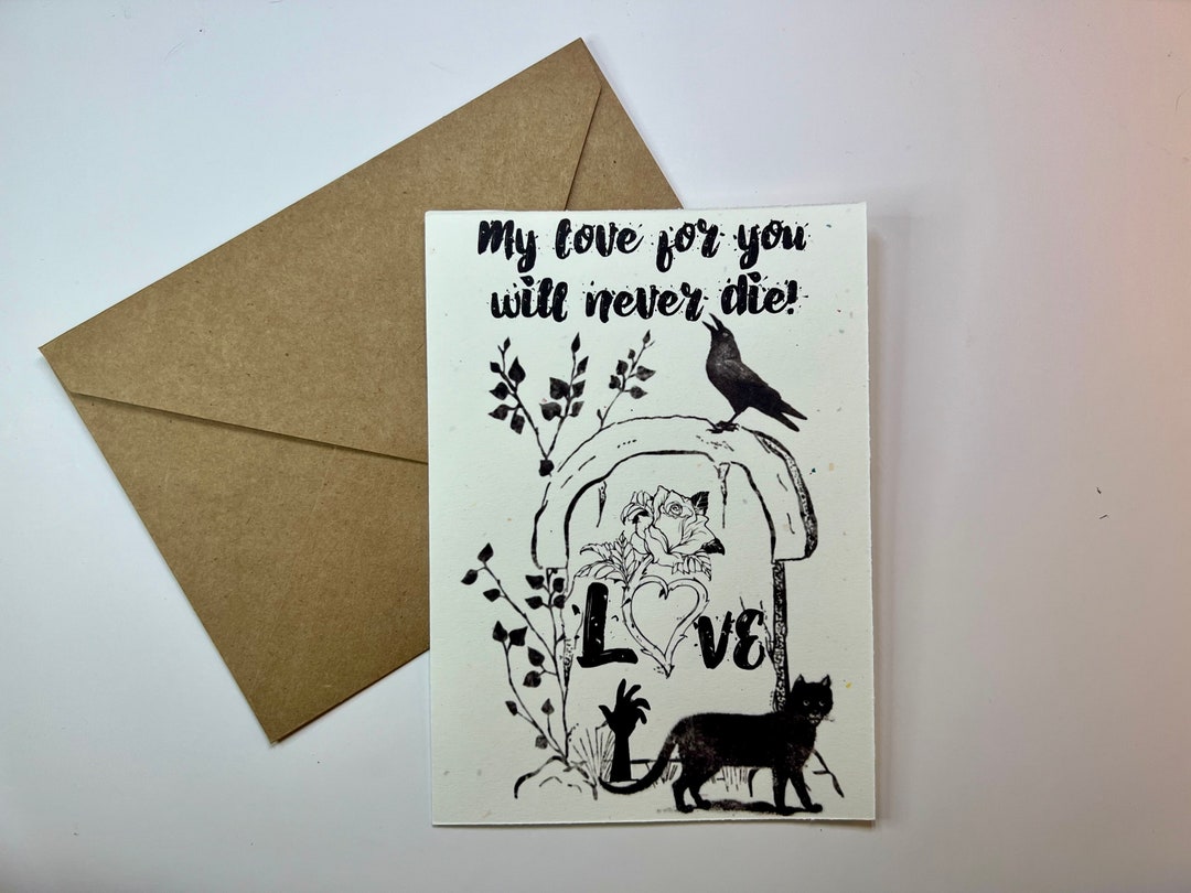 My Love for You Will Never Die/ Handmade Greeting Card/ Valentines Day ...