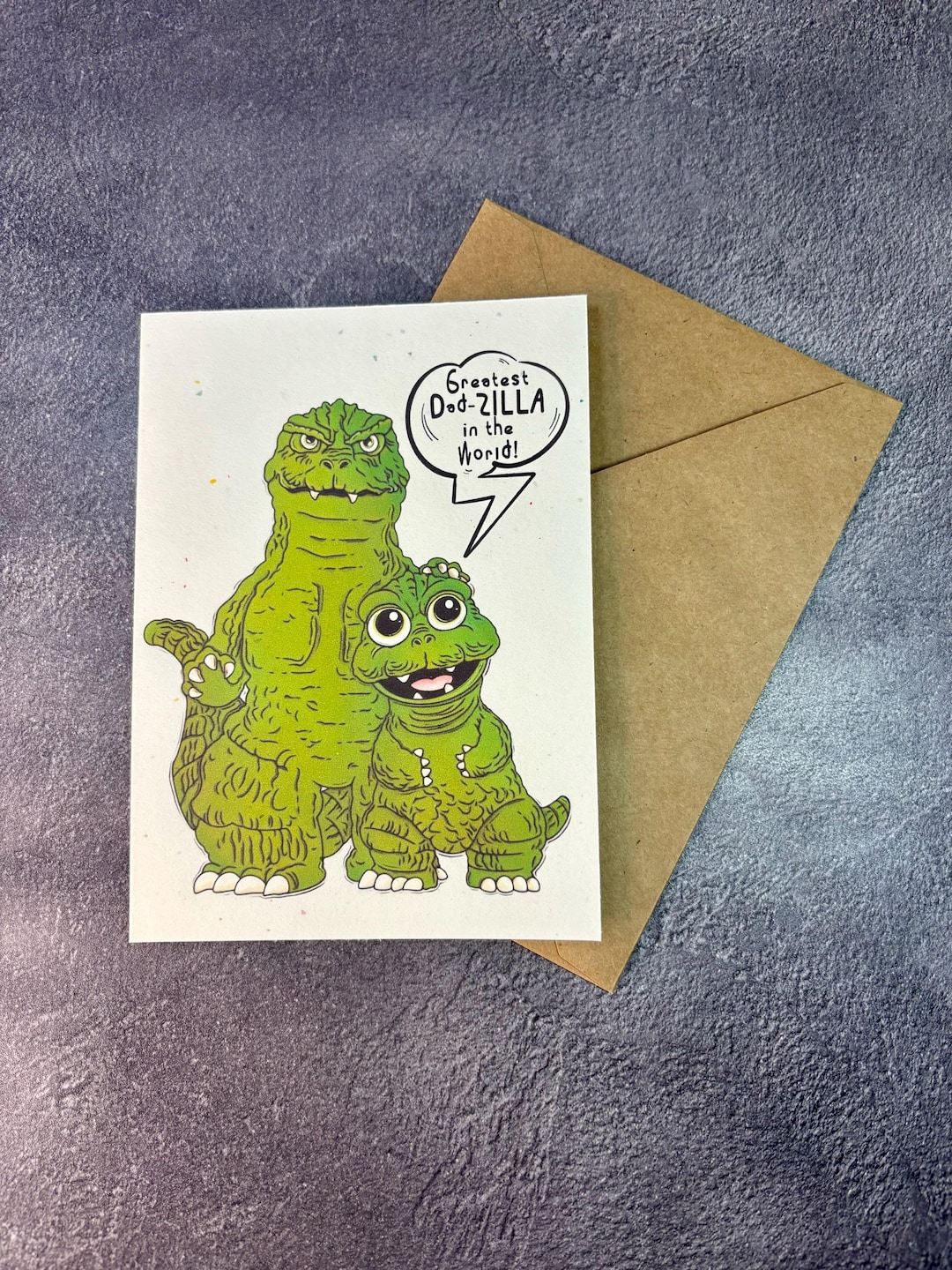 Greatest Dadzilla in the World / Handmade Greeting Card / Dad Gift ...