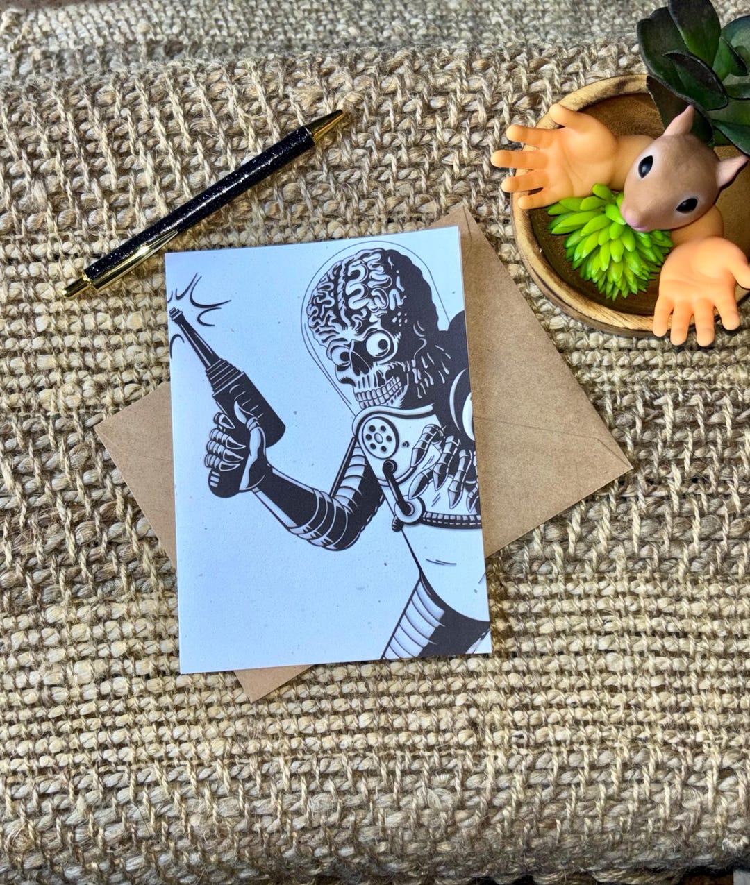 Mars Alien / Handmade Greeting Card / Birthday Card / Anniversary Gift ...