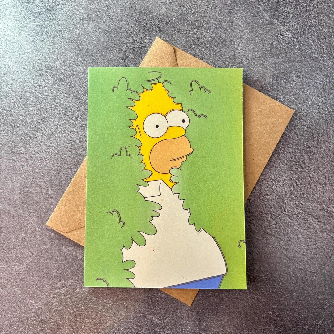 Disappearing Homer / Handmade Greeting Card / Cartoon Dad / Funny ...